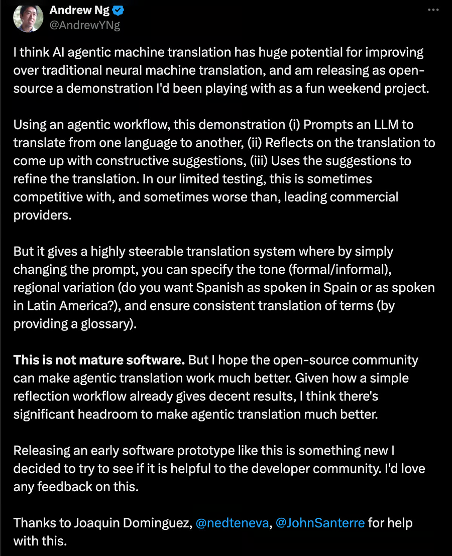 测试Andrew NG的语言翻译Agent_andrew ng 翻译-CSDN博客