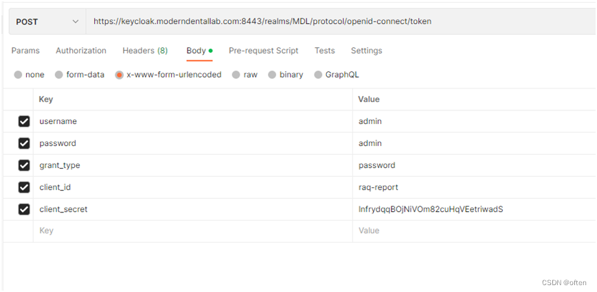 KeyCloak API调用配置_keycloak 获取token调用接口-CSDN博客