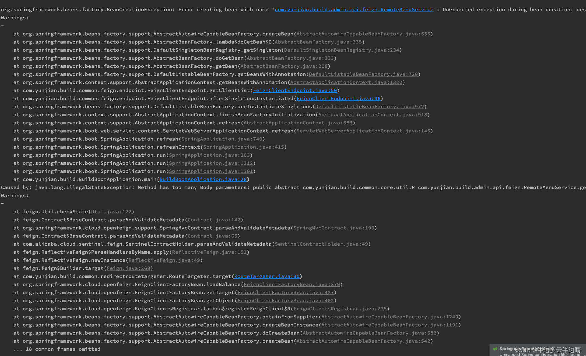 openFeign报错导致springboot无法启动 IllegalStateException: Method has too many Body parameters_feign 导致 ...