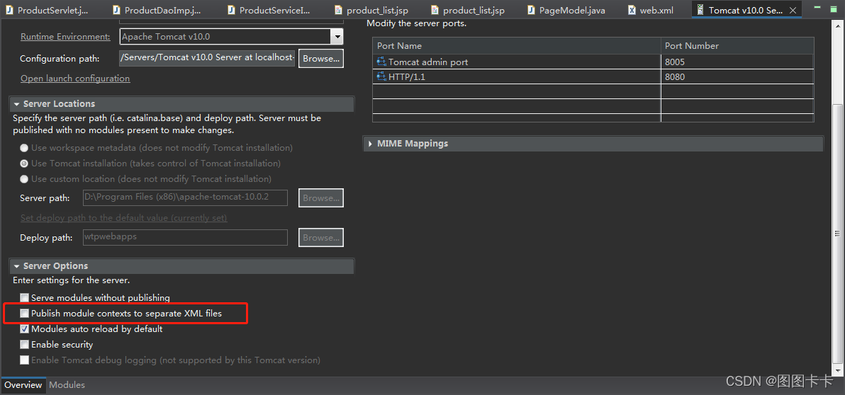 ‘Starting Tomcat v10.0 Server at localhost‘ has encountered a problem_lunching tomcat server at ...