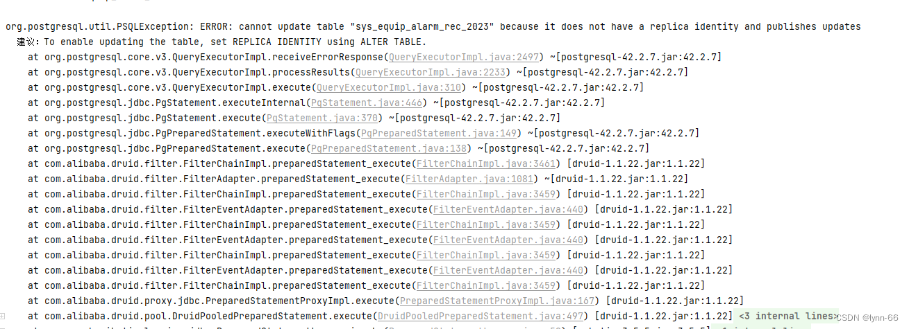 Postgresql报错cannot Delete From Table Because It Does Not Have A Replica Identity Csdn博客
