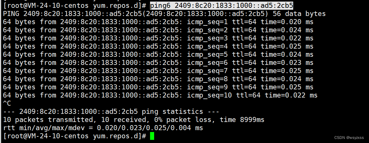 centos ping ipv6地址，提示： Address family for hostname not supported，-CSDN博客