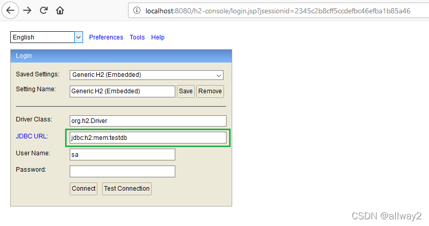 Spring Boot JdbcTemplate H2 数据库示例_jdbc:h2:mem:testdb-CSDN博客