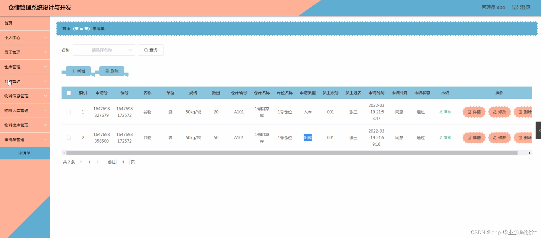 Springbootjavaphpnodepython仓储管理系统设计与开发【计算机毕设】 Csdn博客