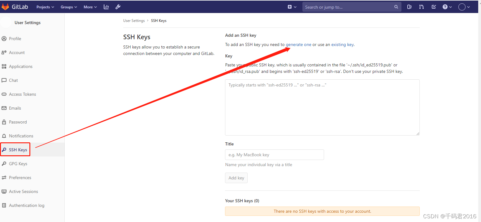 Gitlab二gitlab添加win10 台式机的ssh Keyto Add An Ssh Key You Need To Generate One Or Use Csdn博客