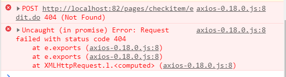No mapping found for HTTP request with URI [/pages/checkitem/edit.do] in DispatcherServlet with ...