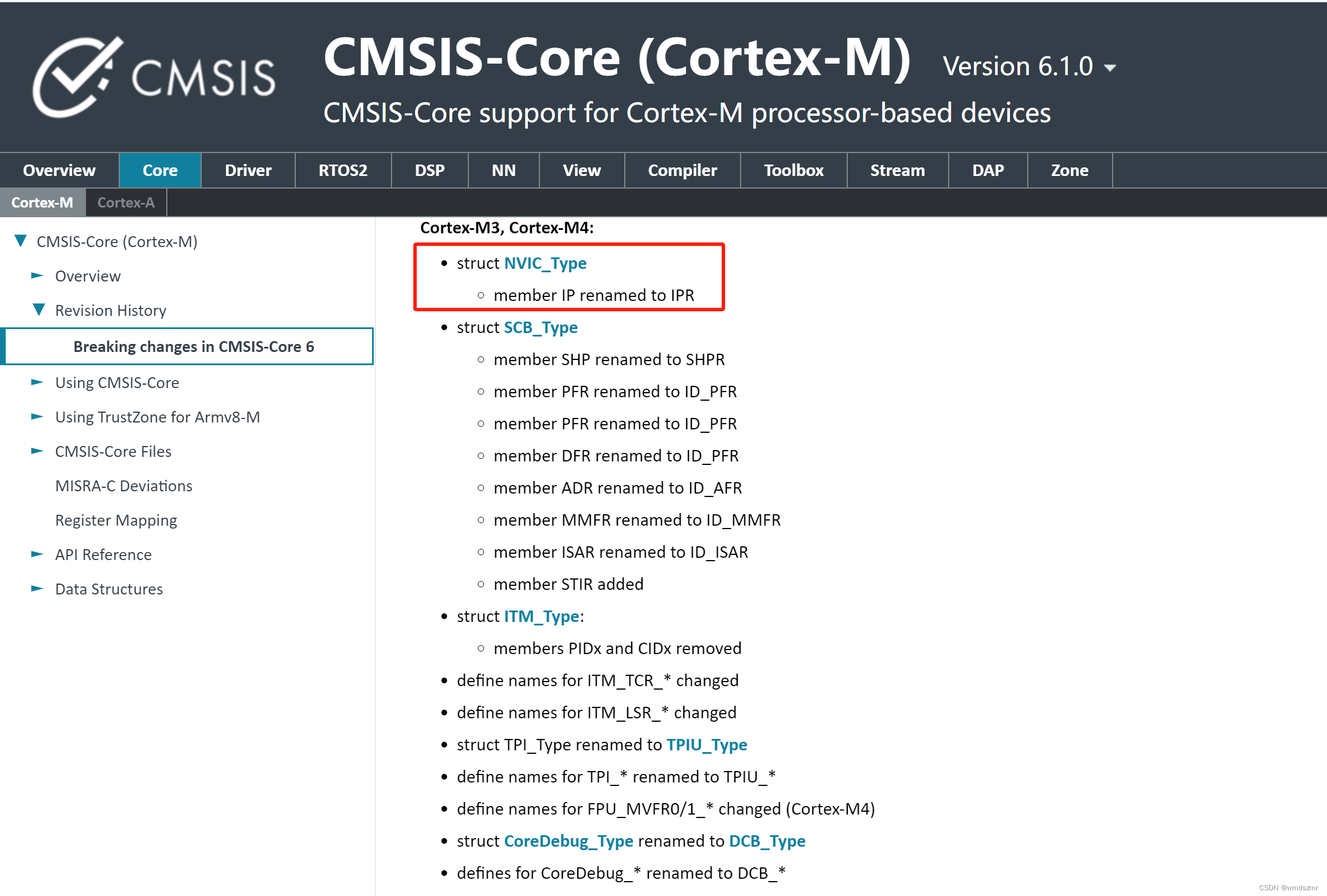 Keil 5编译出现misc.c(90): error: no member named ‘IP‘ in ‘NVIC_Type‘_error: no member named 'ip' in ...