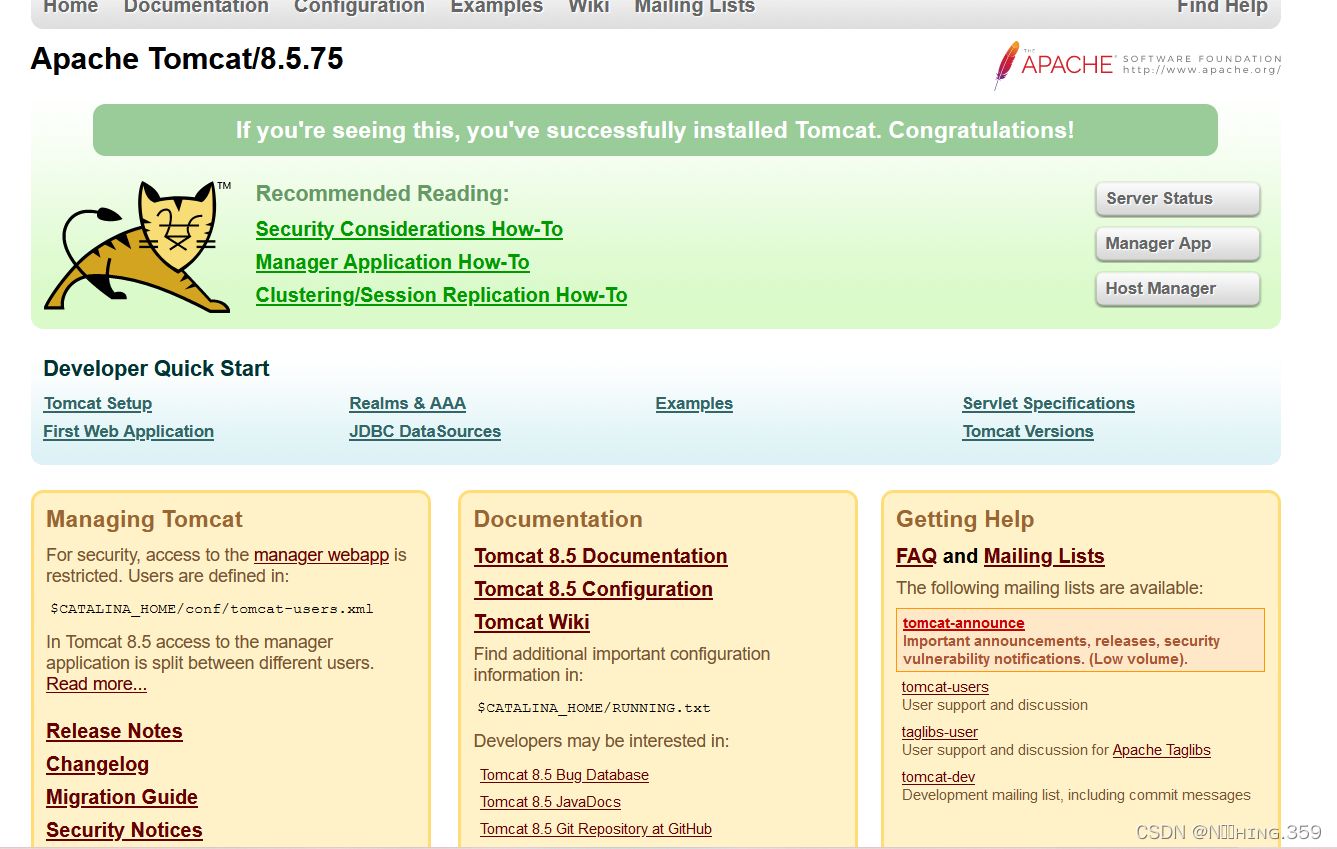 Tomcat安装及环境配置 教程_tomcat 8.5.75-CSDN博客