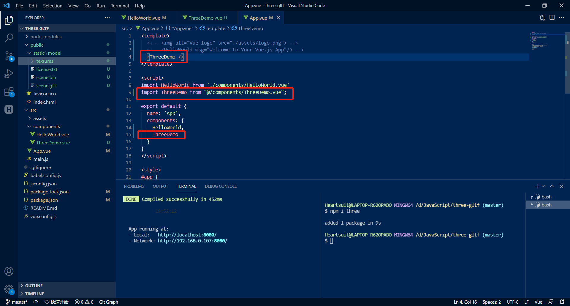 Vue3使用Three.js导入gltf模型并解决模型为黑色的问题_vue + threejs 加载模型偏暗-CSDN博客