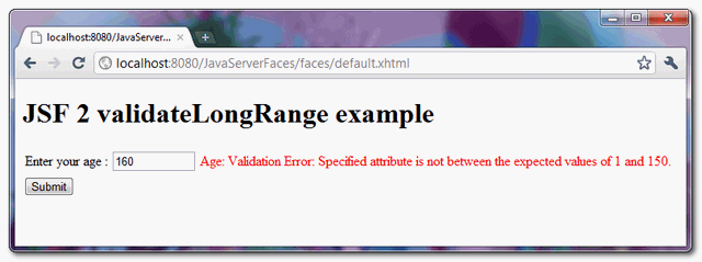 JSF 2 validateLongRange示例-CSDN博客