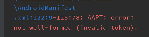 AAPT: error: not well-formed (invalid token).-CSDN博客