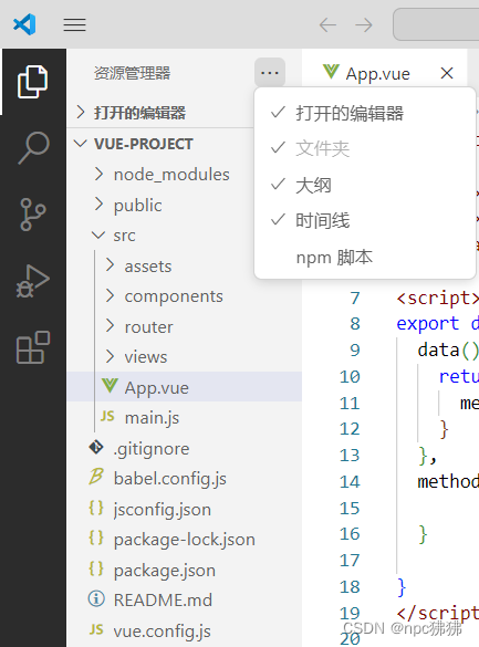 （解决方案）Visual Studio Code中“npm脚本”消失，设置中无法将其打开_vscode中npm脚本开启-CSDN博客
