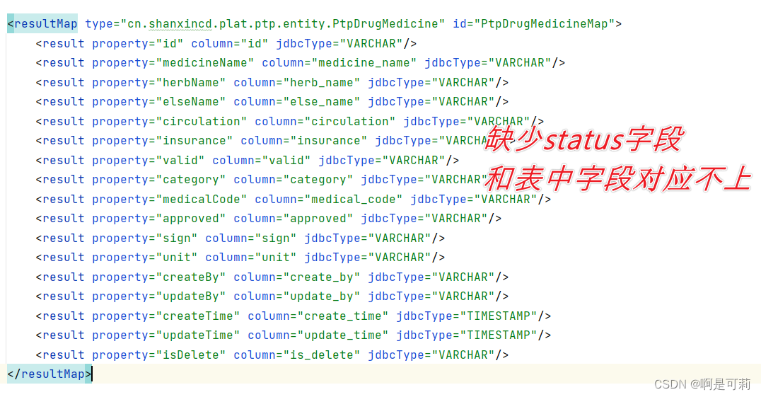 测试新增数据时报Result Maps collection does not contain value for cn.shanxincd.plat.ptp.dao.错误_results ...