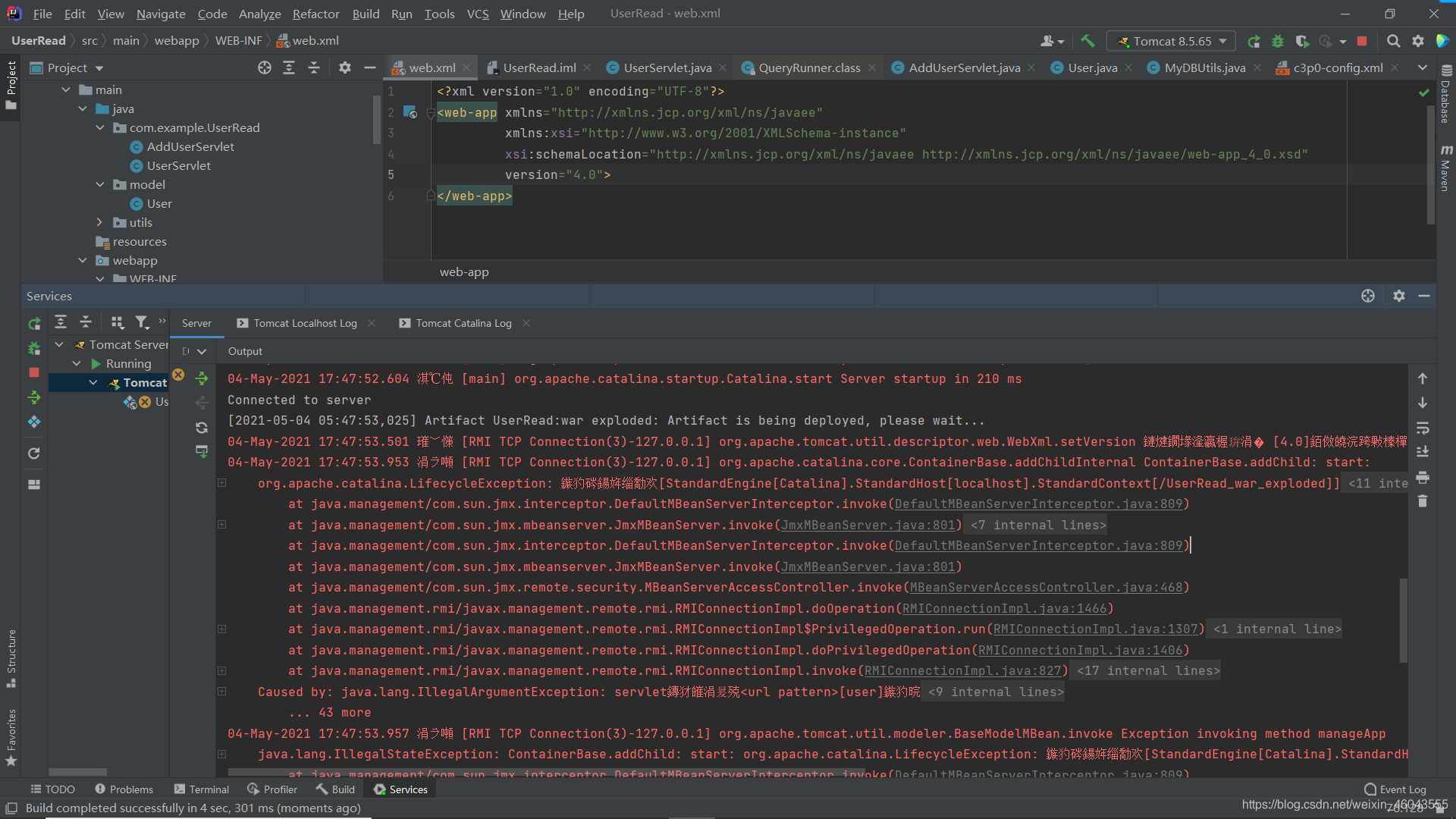 Tomcat报错org Apache Catalina Lifecycleexception 鏃犳硶鍚 姩缁勪欢[standardengine[catalina] Standardhost