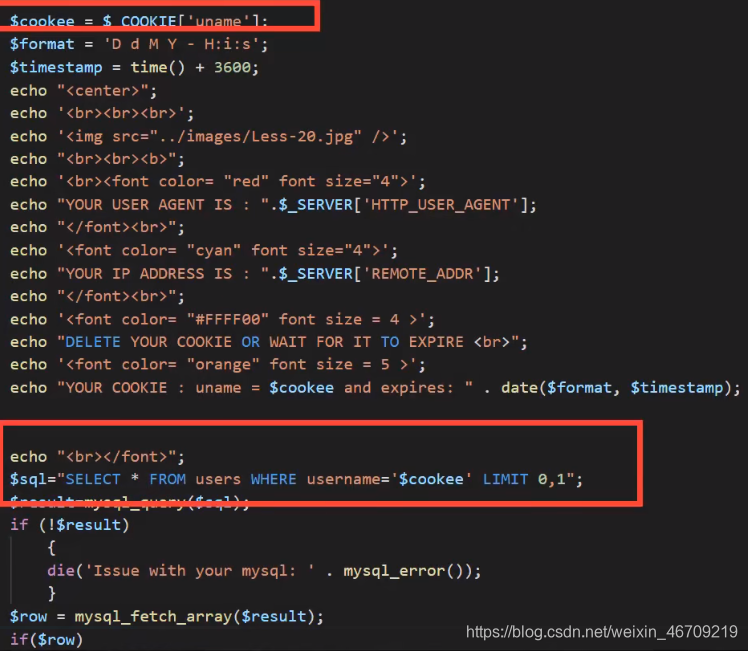 sqli-labs靶场实现（八）【cookie注入+cookie base64编码注入】（less-20、less-22、具体步骤+图文详解）_sql-libs靶场 cookie注入-CSDN博客