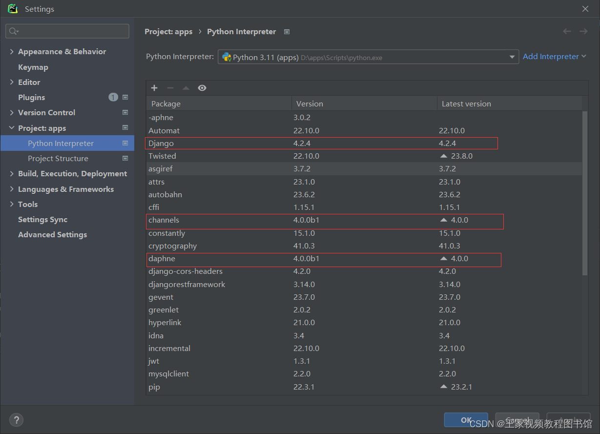 django中配置使用websocket终极解决方案_no application configured for scope type 'lifespan-CSDN博客