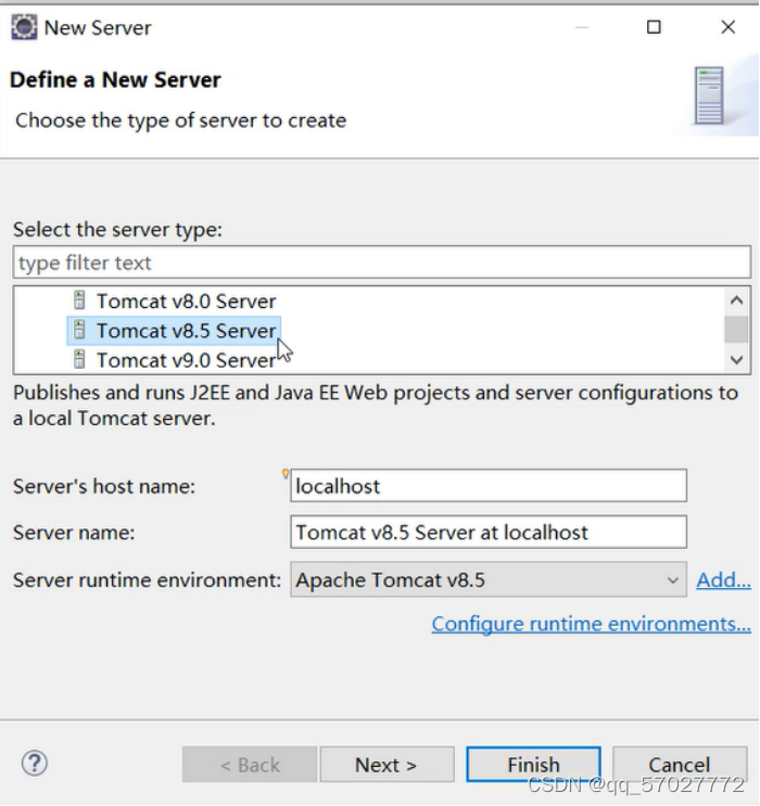 eclipse配置tomcat_eclipse 的tomcat v8.5 server at localhost.在哪里-CSDN博客