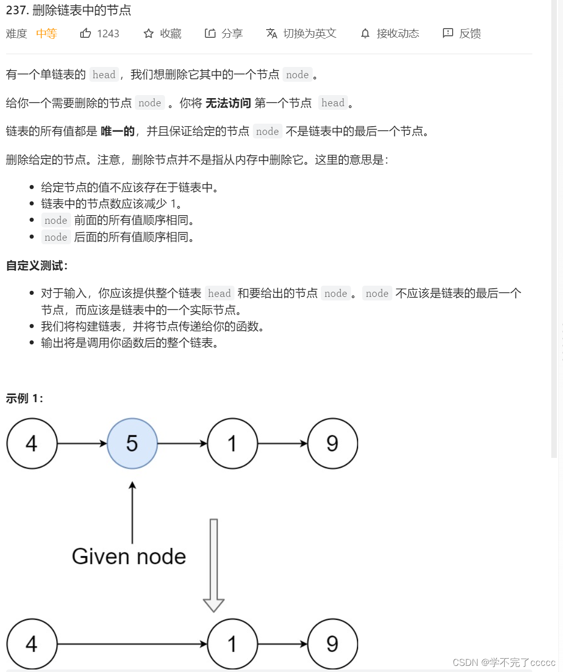 Leetcode 链表专题 10道题leetcode 链表类问题 Csdn博客