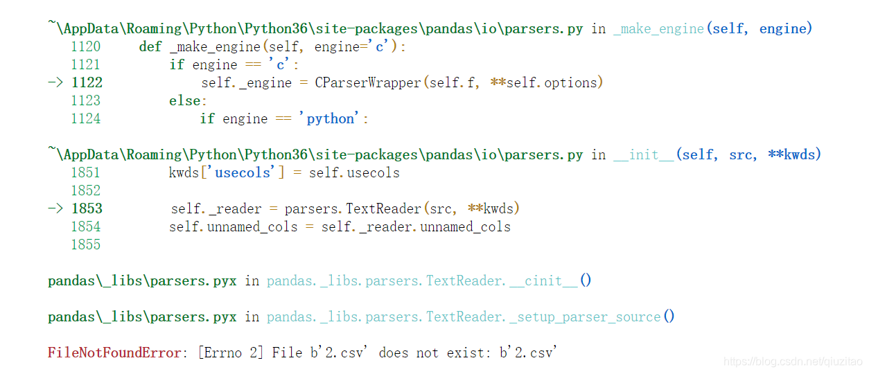 Python的pandas读取csv文件运行报错 [Errno 2] File b‘xxx.csv’ does not exist b‘xxx.csv’_errno2 does not ...