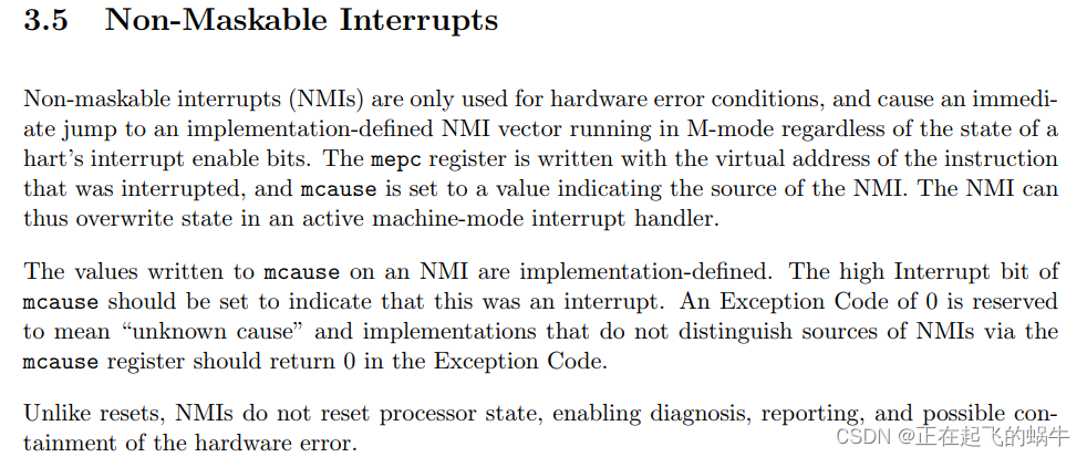 RISC-V架构的不可屏蔽中断（NMI：Non-Maskable Interrupt）介绍_nmi中断-CSDN博客