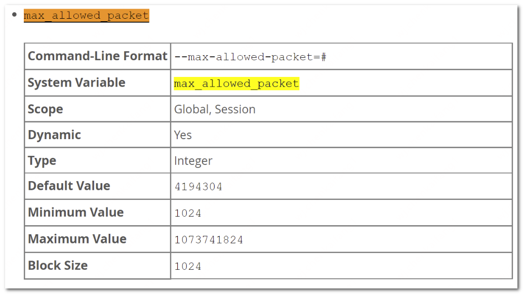 MySQL执行sql语句的最大长度限制_mysql sql长度限制-CSDN博客
