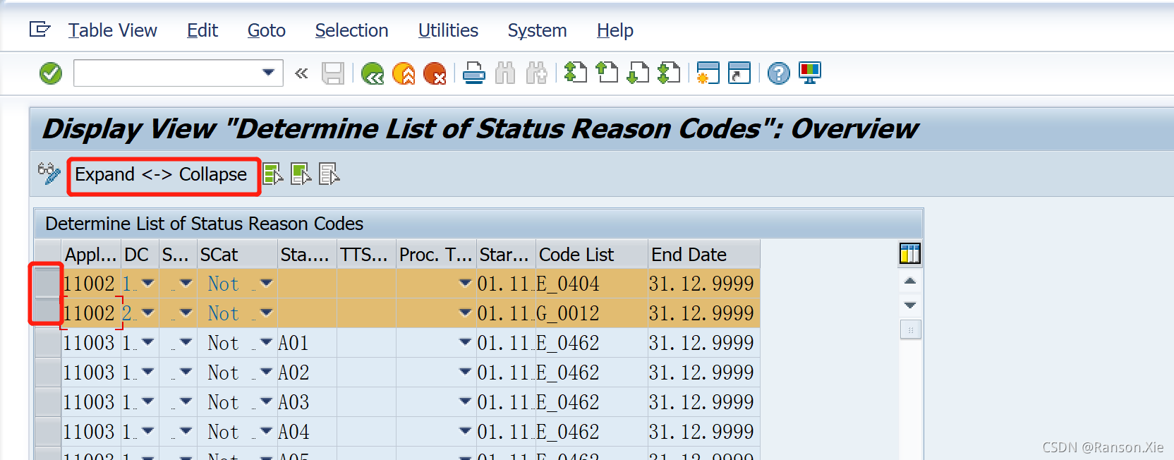SAP SM30表维护中Expand＜-＞Collapse（扩展＜-＞折叠）功能使用_abap sm30定位-CSDN博客