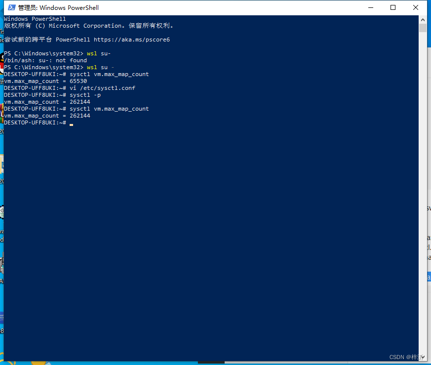 【JeecgBoot安装调试】window docker启动容器max virtual memory areas vm.max_map_count [65530] is too low-CSDN博客