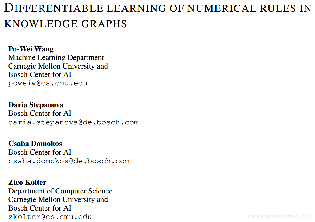【论文解读 ICLR 2020】Differentiable Learning of Numerical Rules in Knowledge Graphs-CSDN博客