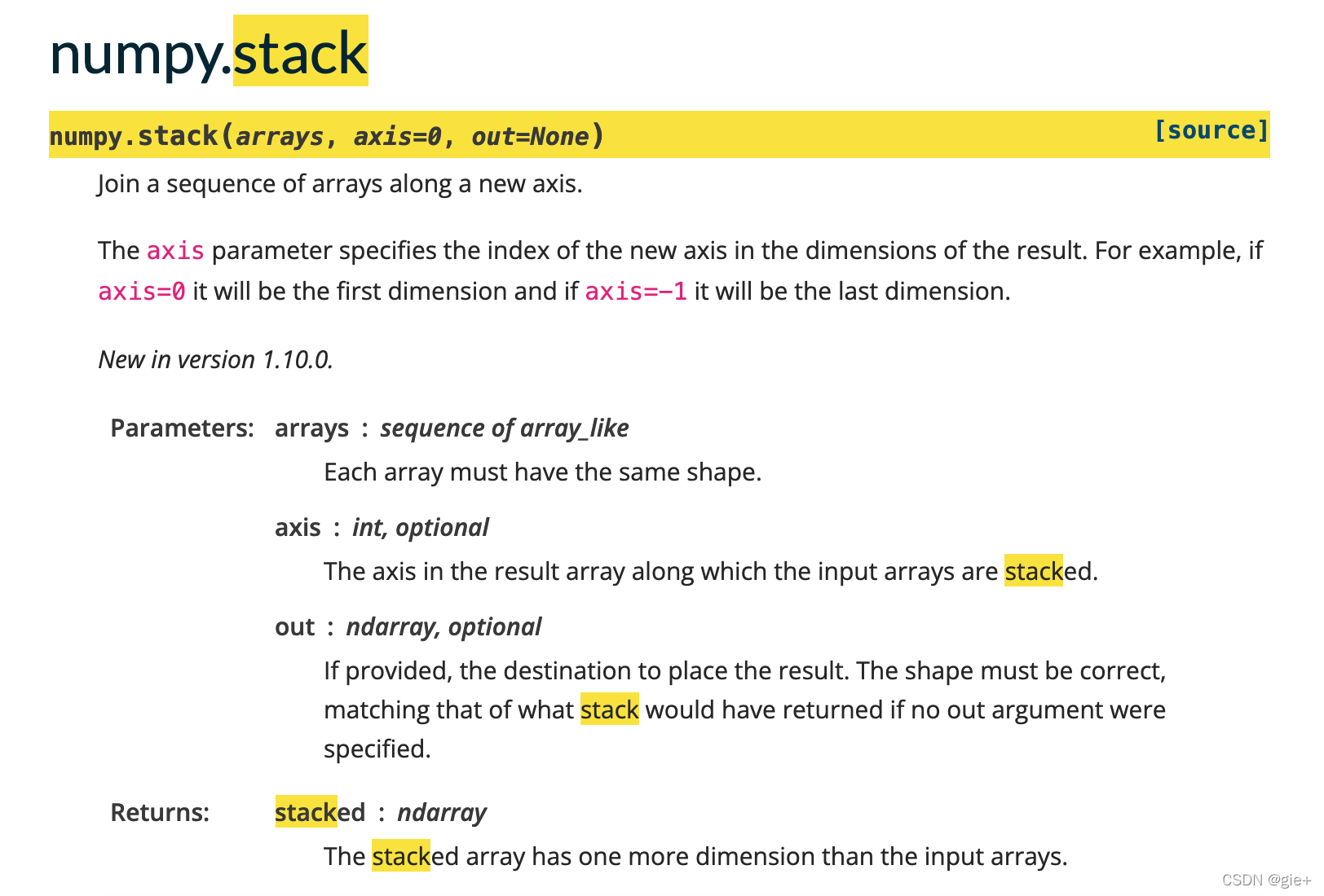 np.stack 函数最通俗本质理解_rgbs = np.stack(rgbs, 0)-CSDN博客