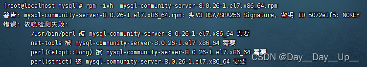 Linux依赖检测失败/usr/bin/perl 被 MySQL-community-server-8.0.26-1.el7.x86_64 需要--解决方法_perl 被依赖-CSDN博客
