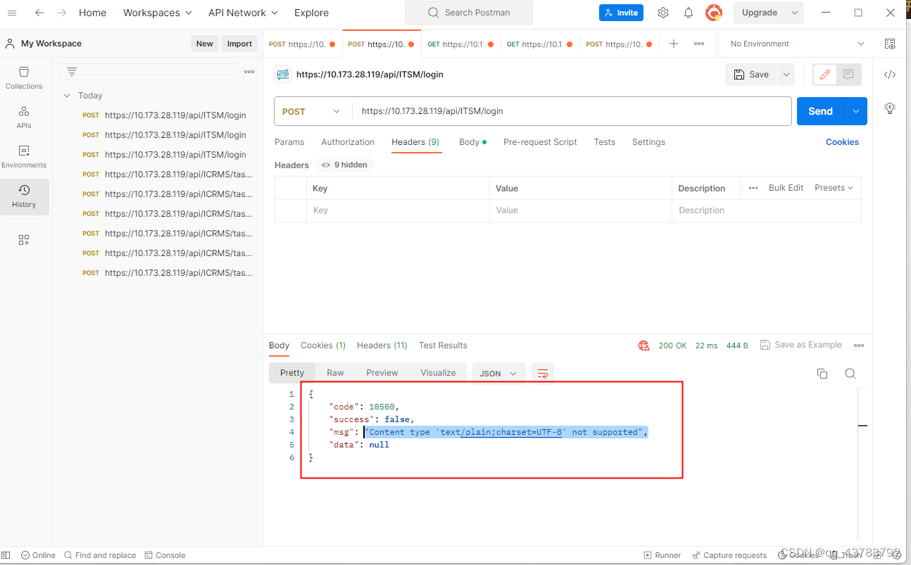 postman错误“Content type ‘text/plain；charset=UTF-8‘ not supported“,_如何通过postman发送无效utf8-CSDN博客