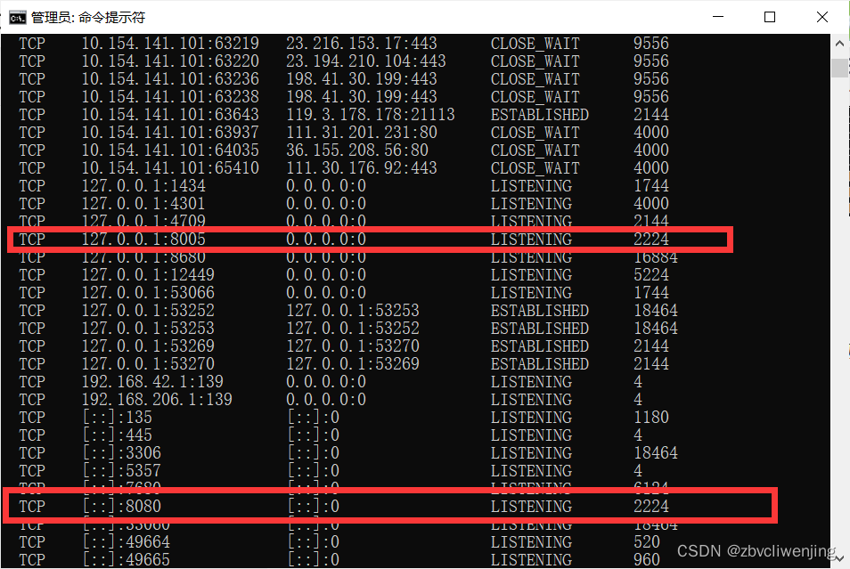 Several ports (8005, 8080) required by Tomcatv9.0 Server at localhost are already in use.Tomcat ...