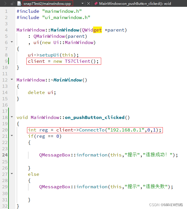 C++[QT] 环境下使用Snap7与PLC通讯_c++ ts7client读取 db1.dbd4-CSDN博客