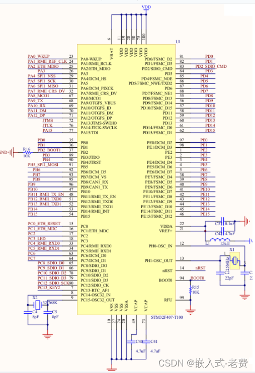 上位机图像处理和嵌入式模块部署（f407 mcu原理图）_stm32f407原理图-CSDN博客