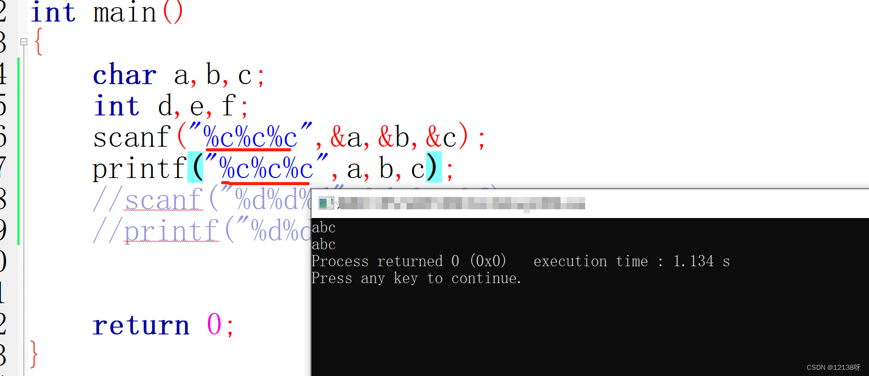 关于C语言scanf占位符%d%c的一些说明，缓存、省略空格_scanf("%d %c")-CSDN博客