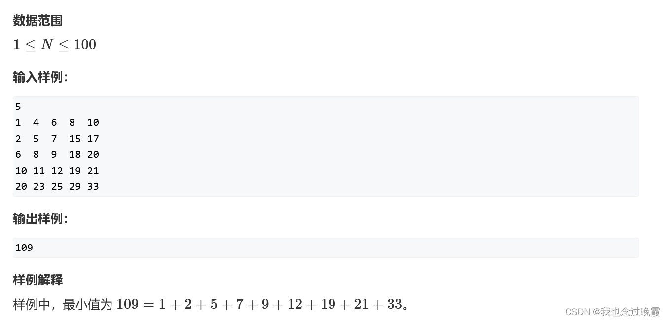 AcWing 1018. 最低通行费 线性dp-CSDN博客
