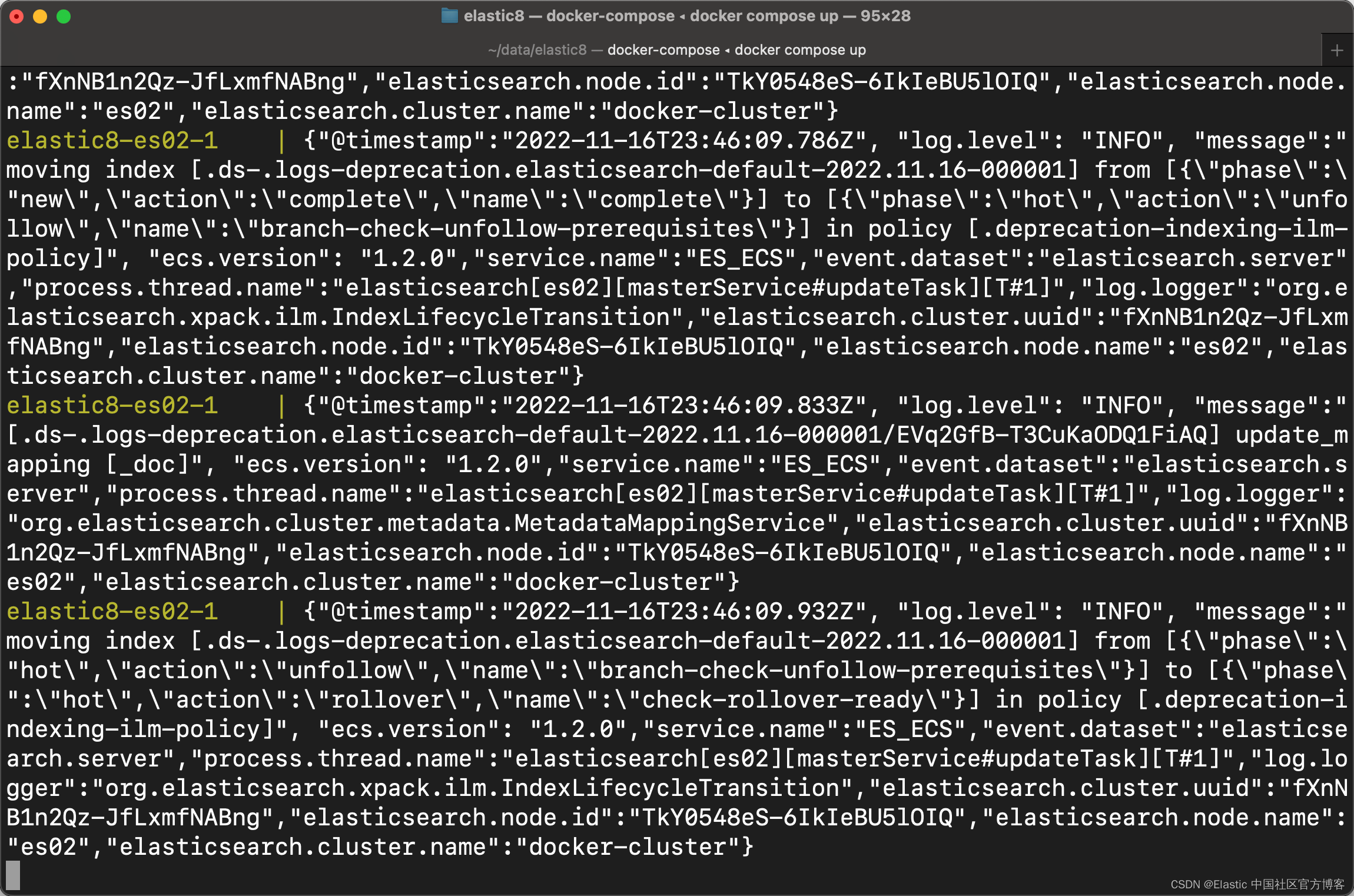 Elasticsearch：使用 docker compose 来实现热温冷架构的 Elasticsearch 集群_docker-compose elasticsearch集群-CSDN博客