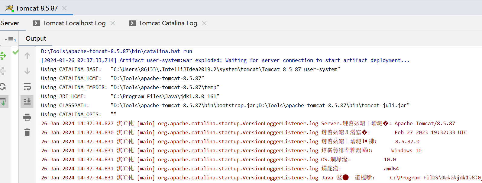 解决Tomcat在idea中的控制台中文乱码问题_idea tomcat控制台乱码,在tomcat的控制台配置里添加 -dfile.encoding=-CSDN博客