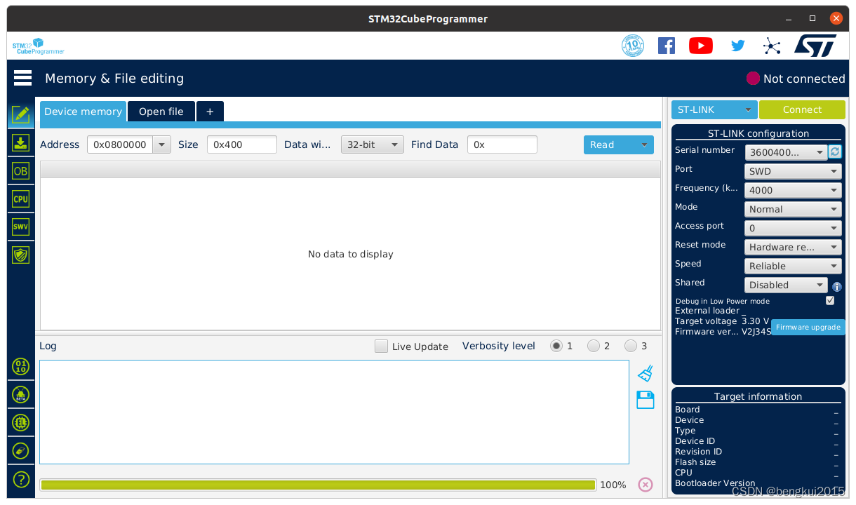 Ubuntu20.04 STM32CubeProgrammer串口和STlink烧录权限_error: activating device: ko. please, verify the b ...
