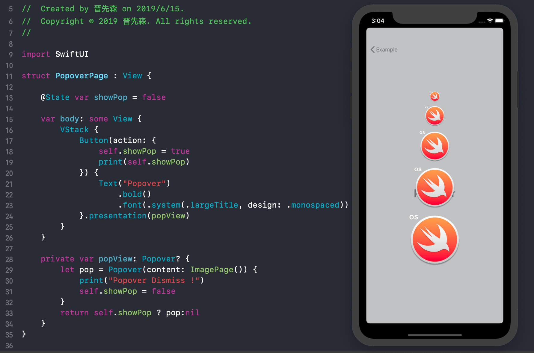 参考 SwiftUI 官方示例做的常用组件示例，新手看过来，五分钟看完_swiftui 组件-CSDN博客