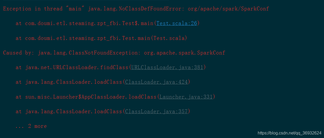 Exception in thread "main" java.lang.NoClassDefFoundError: org/apache/spark/SparkConf_spark ...