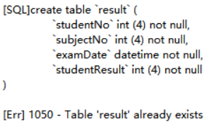 MySql在建表时遇到[Err] 1050 - Table ‘表名‘ already exists异常解决方法_mysql table ...