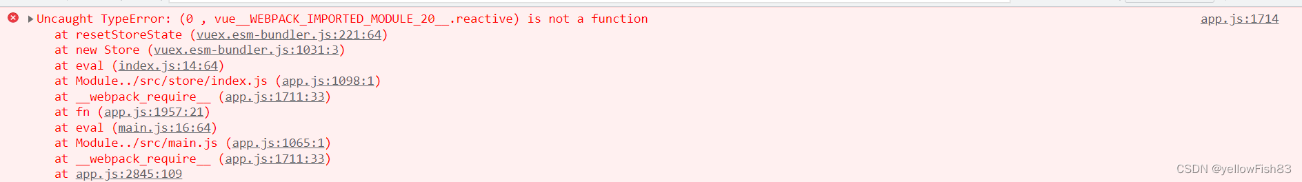 Uncaught TypeError: (0 , vue__WEBPACK_IMPORTED_MODULE_20__.reactive) is not a function-CSDN博客