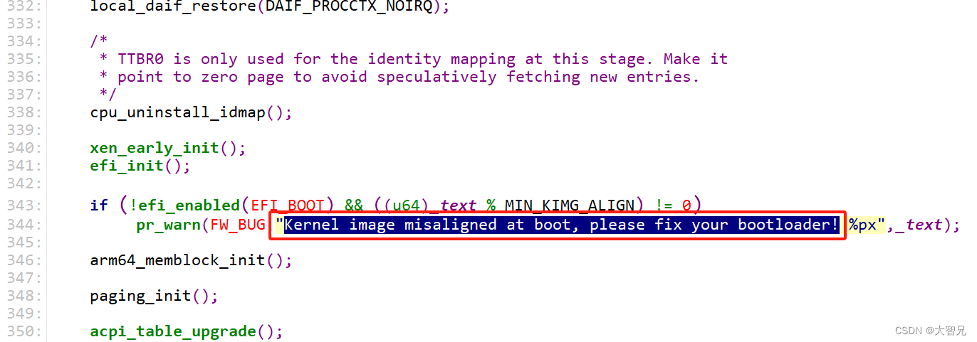linux5.10的一个警告Kernel image misaligned at boot, please fix your bootloader!_[firmware bug ...