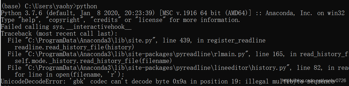 Anaconda中运行python环境出现UnicodeDecodeError错误的解决方法_anaconda出现了unicode error ...