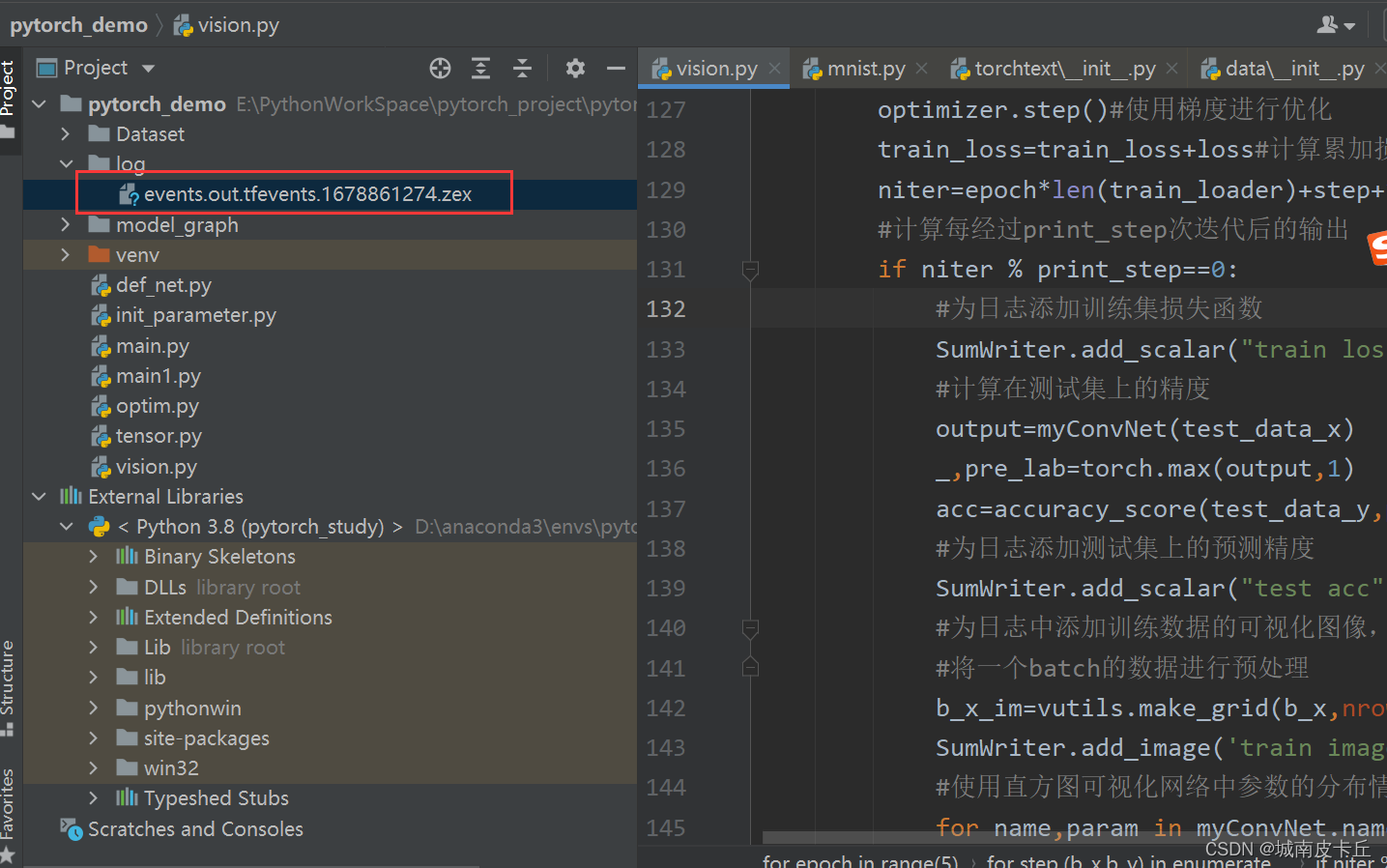 Tensorboard可视化利用pytorch训练好的网络，Tensorboard可视化网页可以打开但是出现：No dashboards are active for the current ...