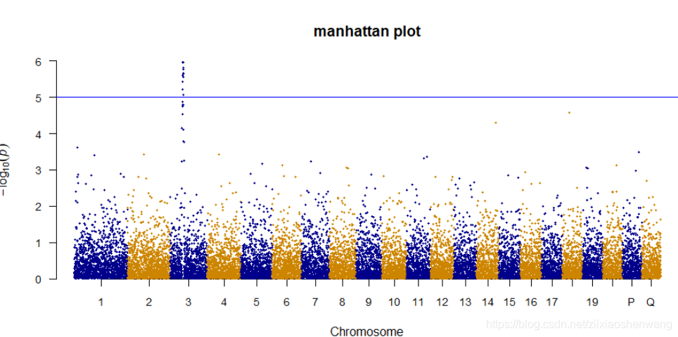 使用qqman包绘制基因组关联研究的Manhattan图-CSDN博客