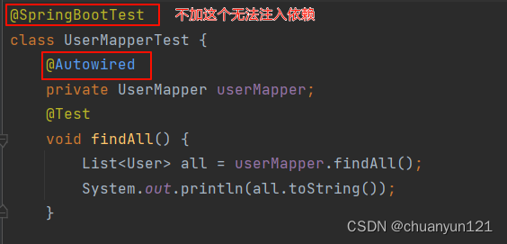 @Test测试Mapper接口报错java.lang.NullPointerException_java 测试类调用mapper,报null ...