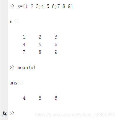MATLAB里面的mean()如何使用：_mean(x)-CSDN博客