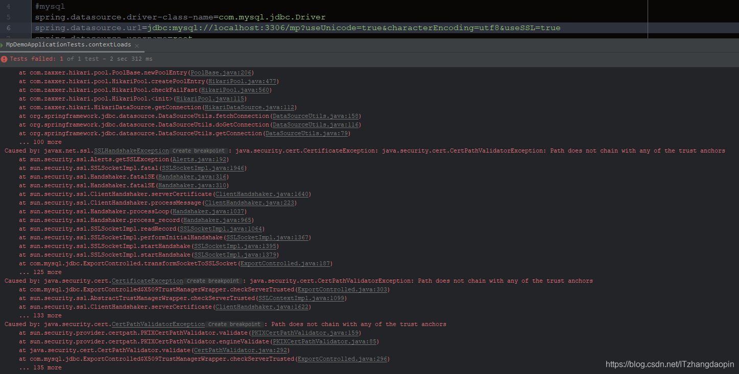 Mybatis-Caused by: java.security.cert.CertPathValidatorException: Path does not chain with any ...